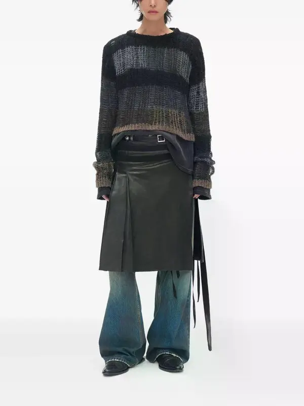 ANN DEMEULEMEESTER Mane Leather Kilt
