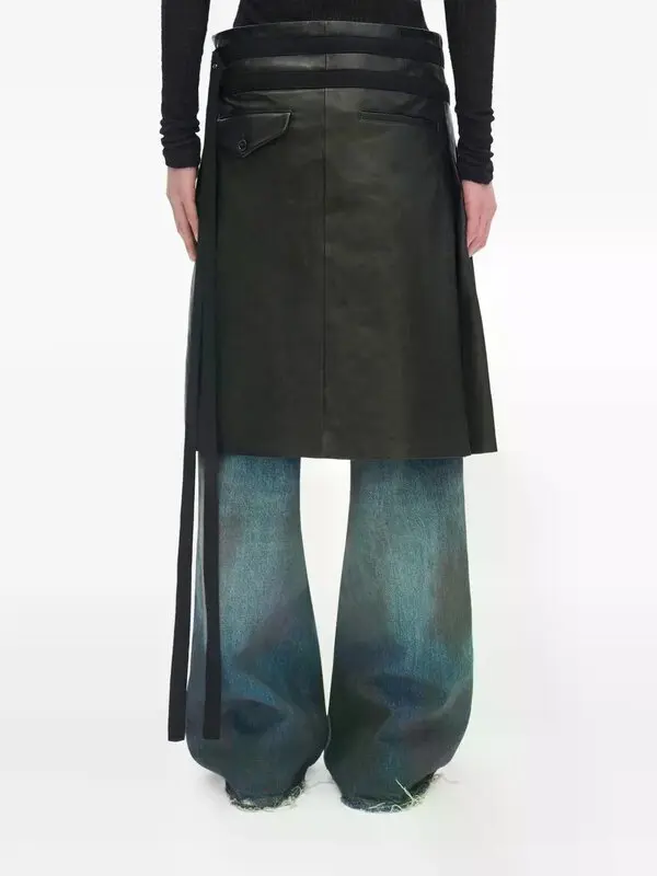 ANN DEMEULEMEESTER Mane Leather Kilt