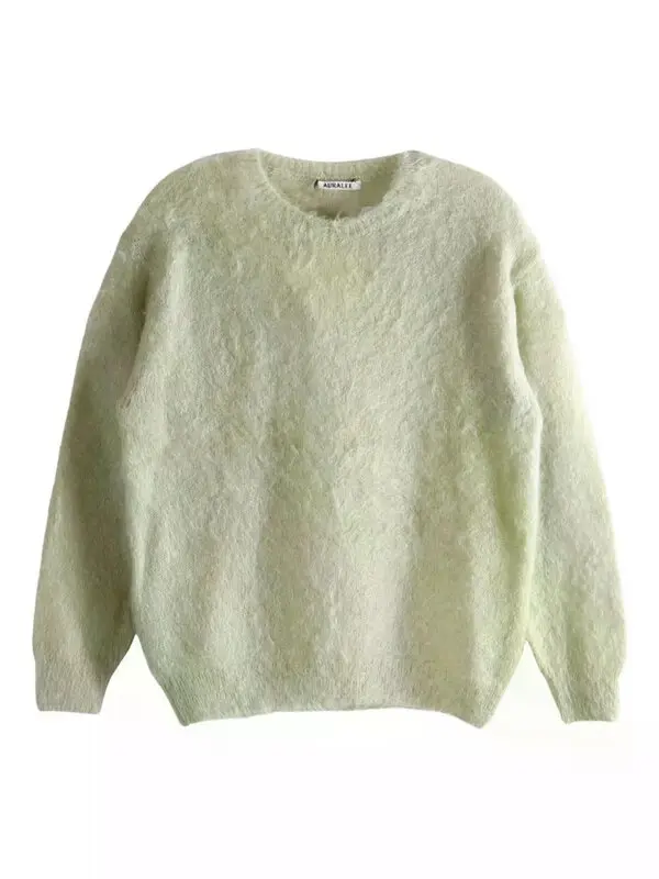 Auralee Textured Knitted Sweater - Green
