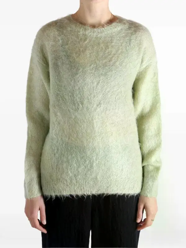 Auralee Textured Knitted Sweater - Green
