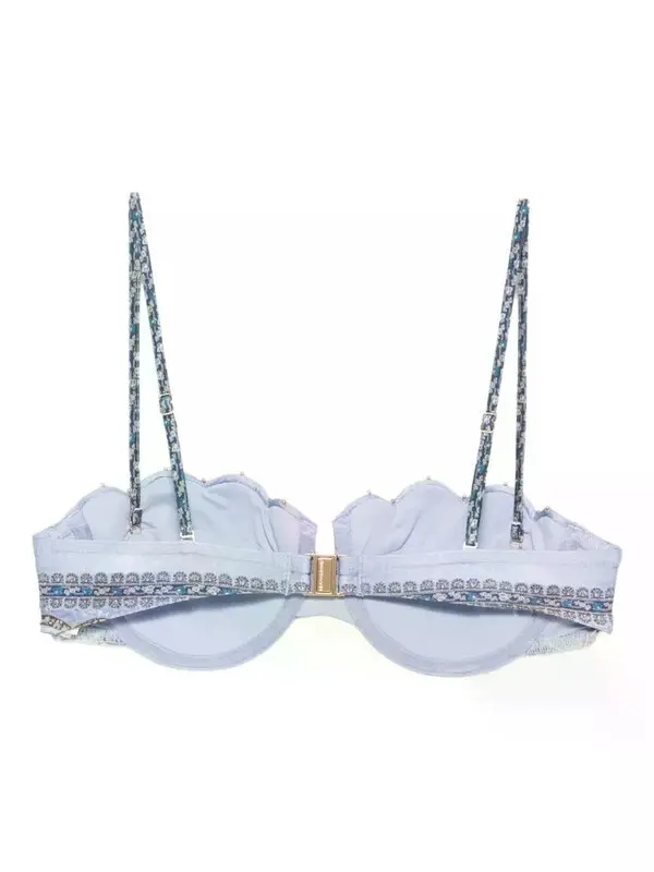 Zimmermann Wanderlust Balconette Bikini Top - Blue