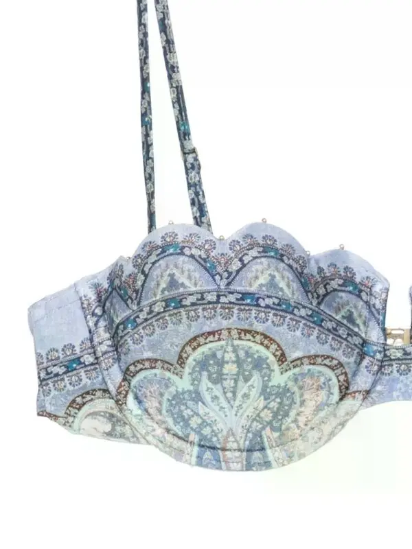 Zimmermann Wanderlust Balconette Bikini Top - Blue