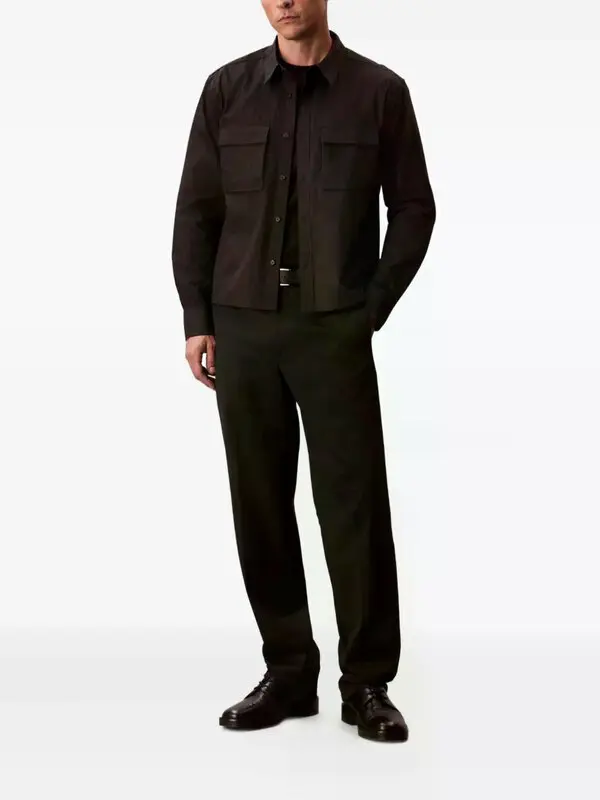 Calvin Klein Pocket Long-sleeved Shirt - Black