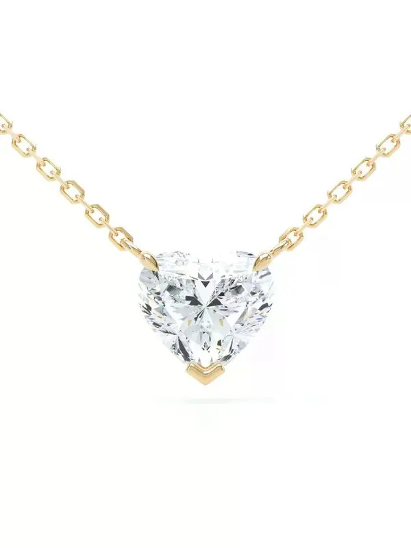 LOEV 18kt Recycled Yellow Floating Heart Diamond Necklace - Gold