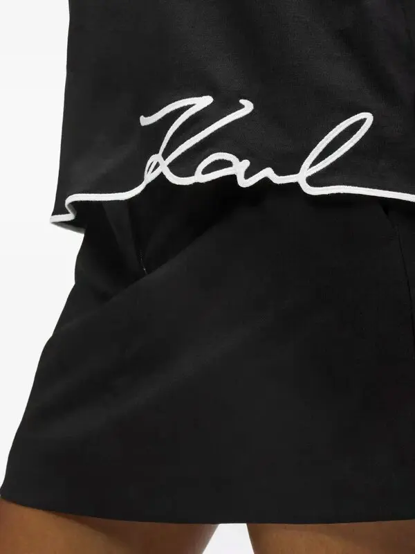 Karl Lagerfeld Short-sleeved V-neck T-shirt - Black