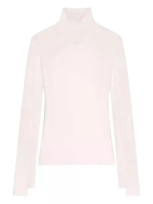 COURREGES Mock-neck Interlock Knit Sweater