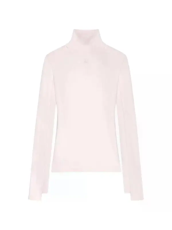 COURREGES Mock-neck Interlock Knit Sweater - Pink