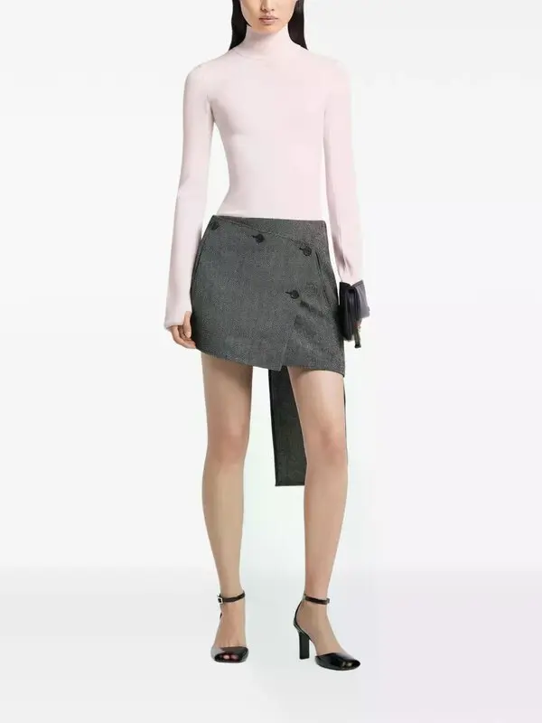 COURREGES Mock-neck Interlock Knit Sweater