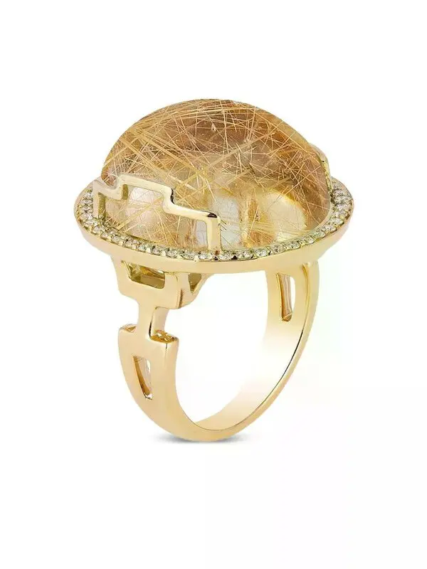 Goshwara 18k Yellow Quartz, And Diamond Ring - Gold
