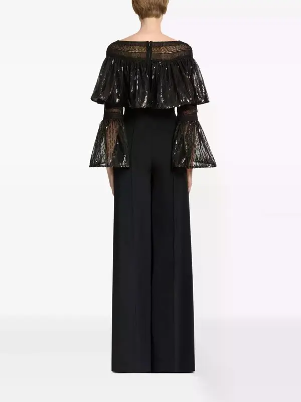 Elie Saab Sequin Flared Jumpsuit