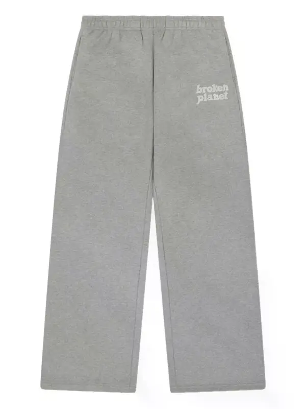 BROKEN PLANET Logo-lettering Elastic-waist Track Pants - Grey