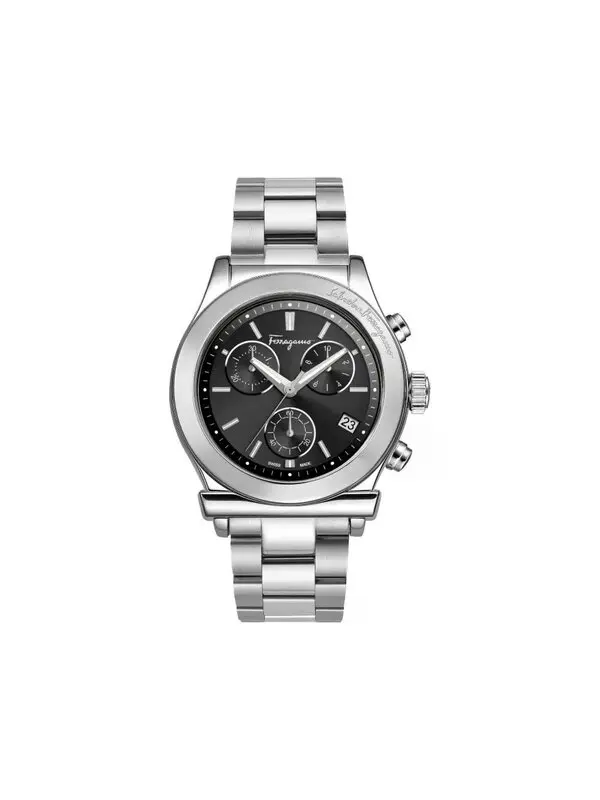 FERRAGAMO Chronograph Stainless Steel Bracelet Watch - Black