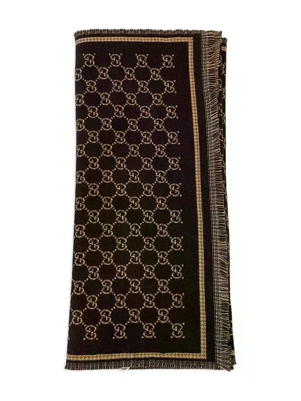 Gucci Gg-jacquard Scarf - Brown