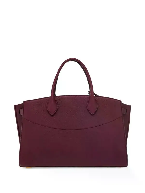 FERRAGAMO Large Leather Studio Tote Bag - Red
