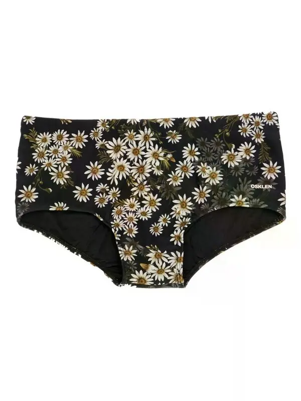 OSKLEN Daisy-print Swim Briefs - Black