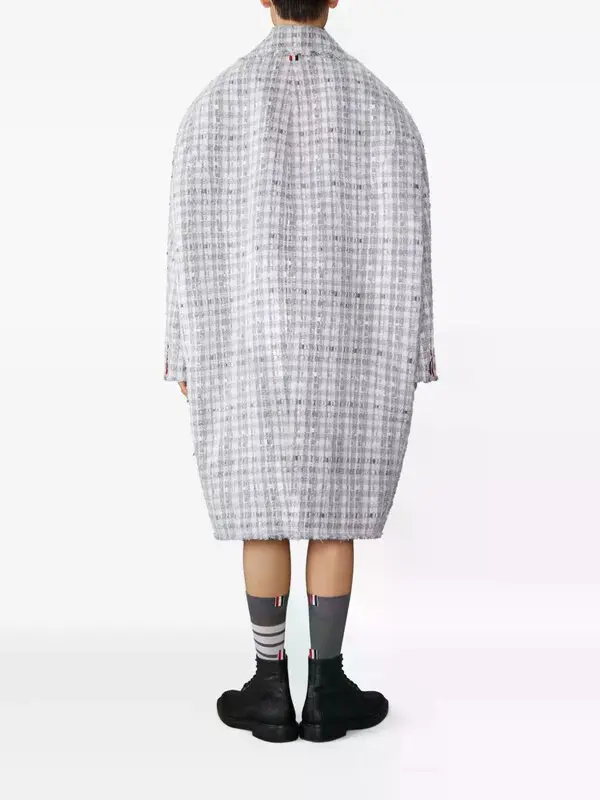 Thom Browne Gingham-check Tweed Double-breasted Coat