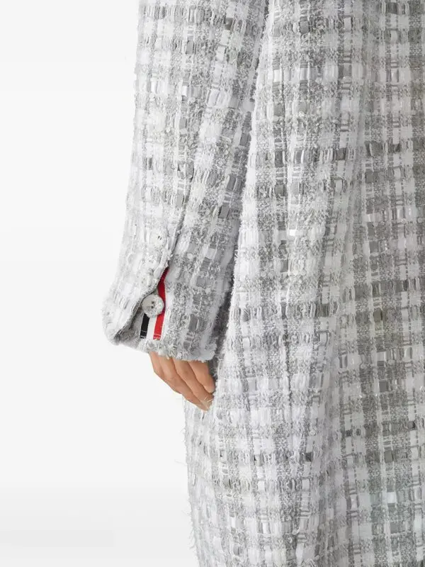 Thom Browne Gingham-check Tweed Double-breasted Coat