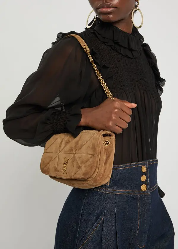 Saint Laurent Jamie 4.3 Mini Suede Shoulder Bag - Brown