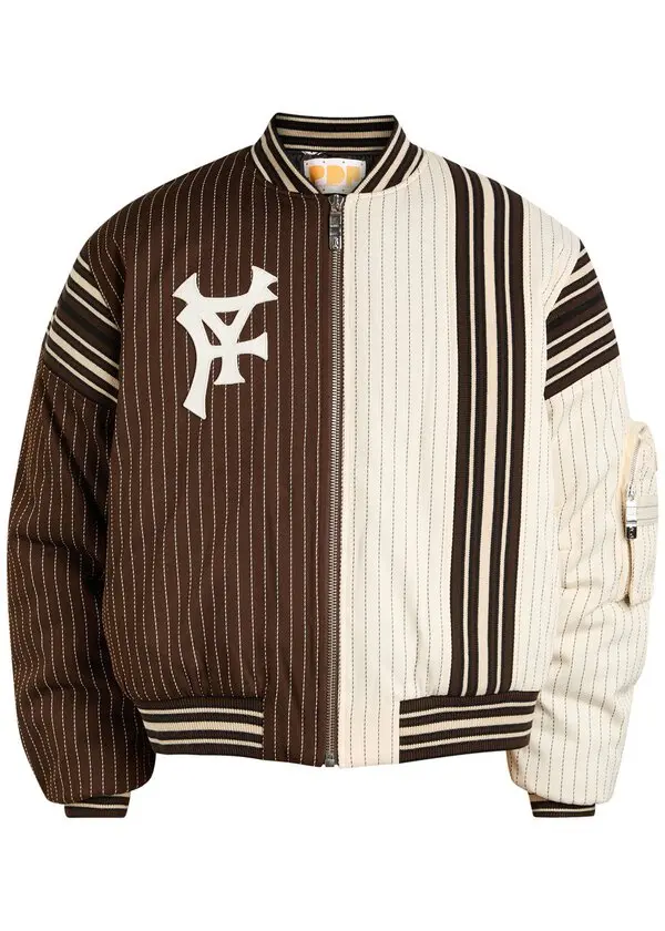 PDF CHANNEL Striped Woven Bomber Jacket