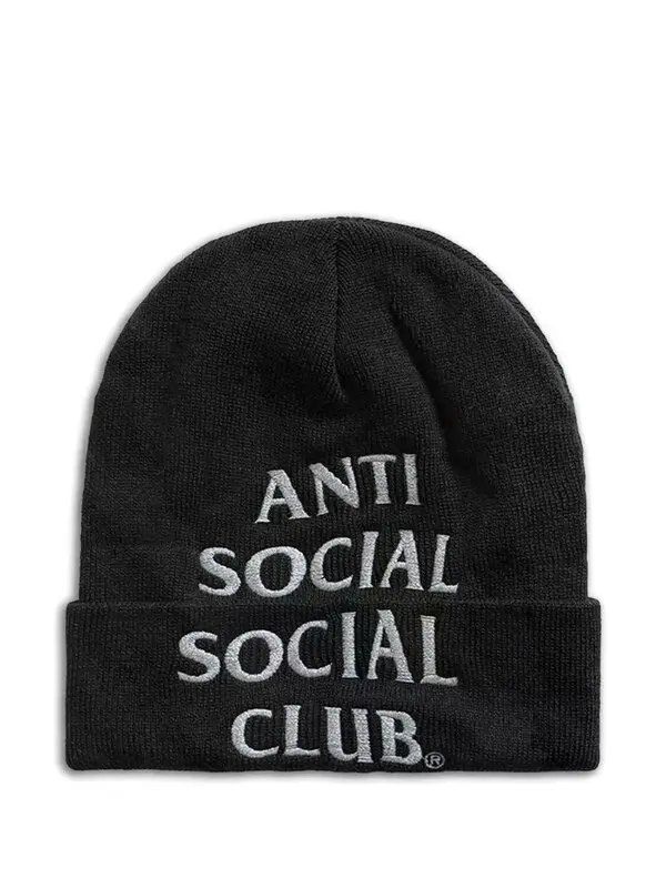 ANTI SOCIAL SOCIAL CLUB Logo-embroidered Beanie - Black
