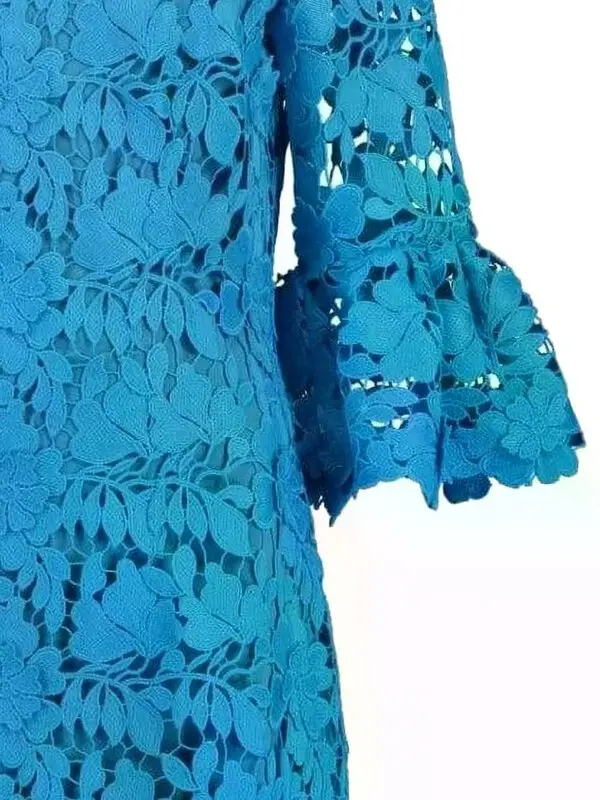 pink summer flowy dress Backless Mini Dress with Bell Sleeves Floral Embroidery Party Dress  Cocktail A-Line Long Sleeve Open Back for Women by Kouvr main image 0
