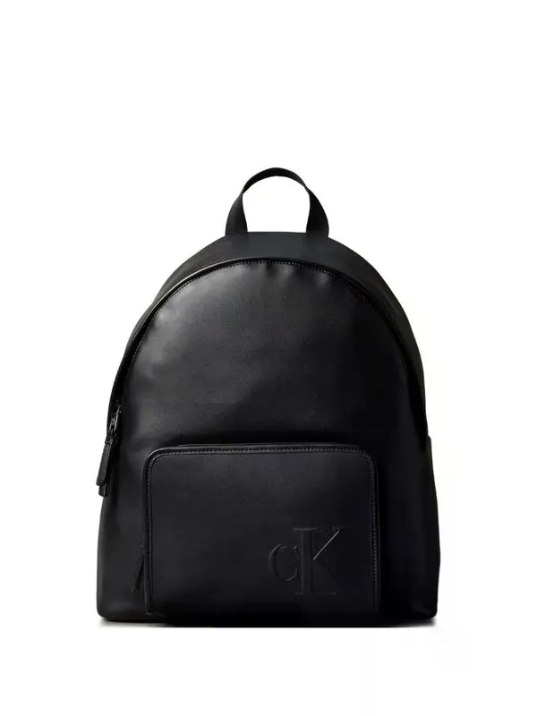 Calvin Klein Embossed-logo Pocket Backpack - Black