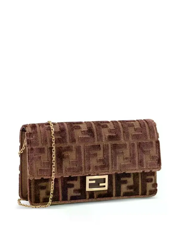 Fendi Ff-motif Chain Shoulder Bag - Brown