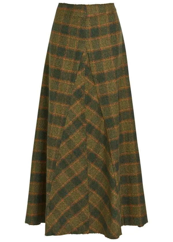 Our Legacy Rebel Checked Cotton Maxi Skirt - Stripe