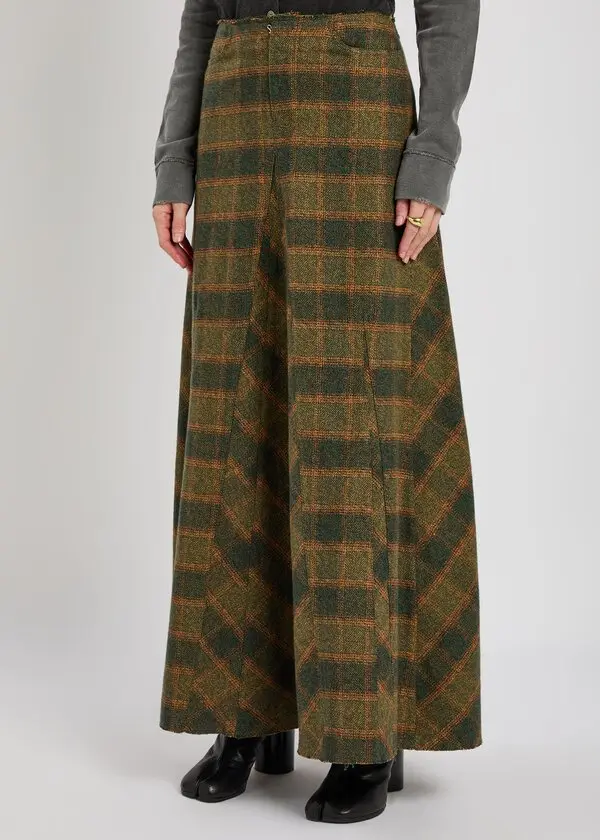 Our Legacy Rebel Checked Cotton Maxi Skirt - Stripe