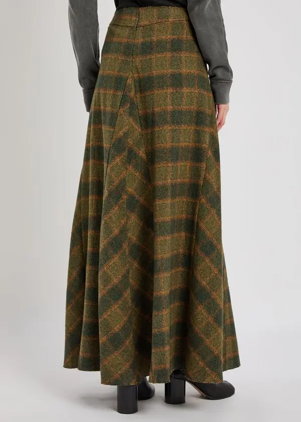 Our Legacy Rebel Checked Cotton Maxi Skirt - Stripe