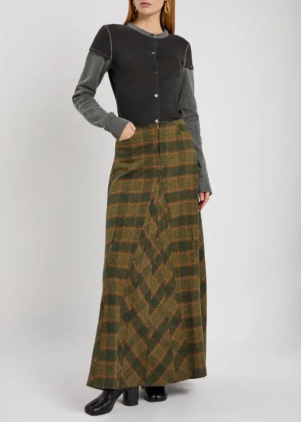 Our Legacy Rebel Checked Cotton Maxi Skirt - Stripe