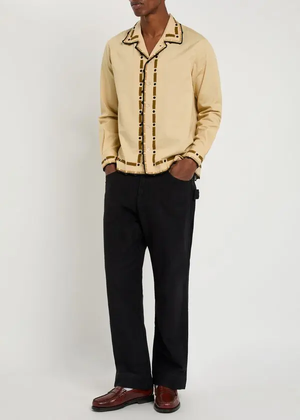 BODE Bead-embellished Cotton Shirt - Cream