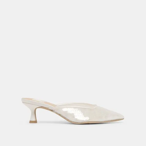 DOLCEVITA Cleo Sequin Heels - Ivory Sequin