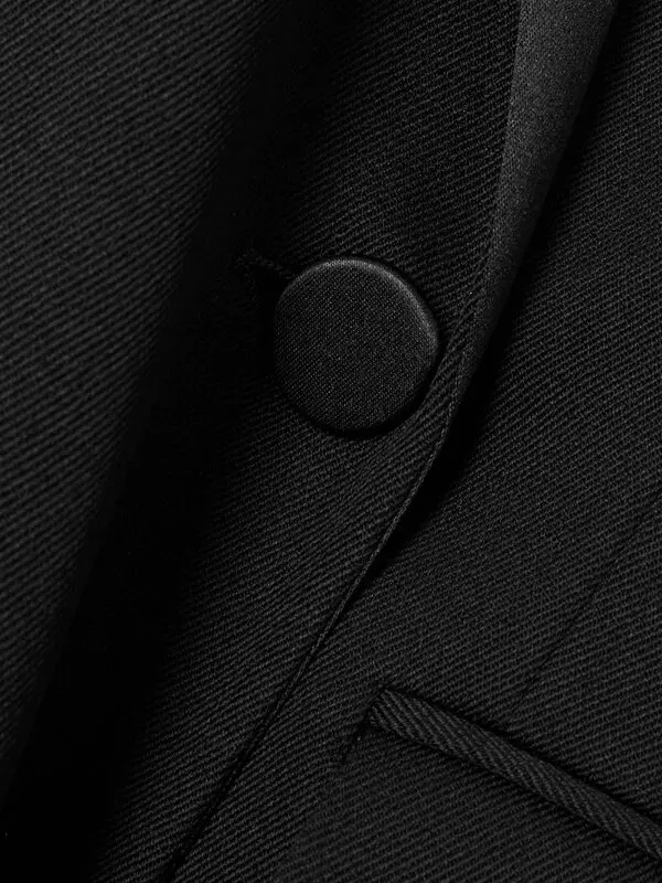 LANVIN Double-breasted Satin-trimmed Wool Blazer