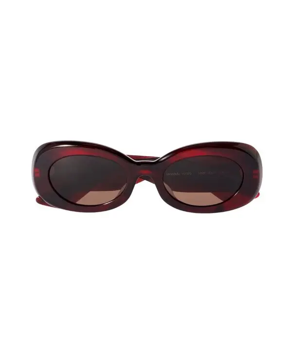 Oliver Spencer Oval-frame Sunglasses - Burgundy