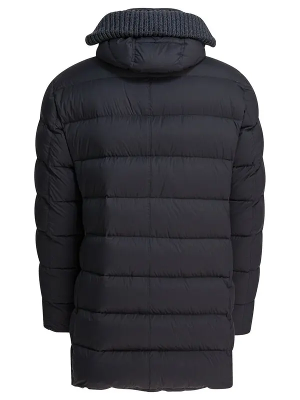 Herno Long Down Jacket With Hood - Grey