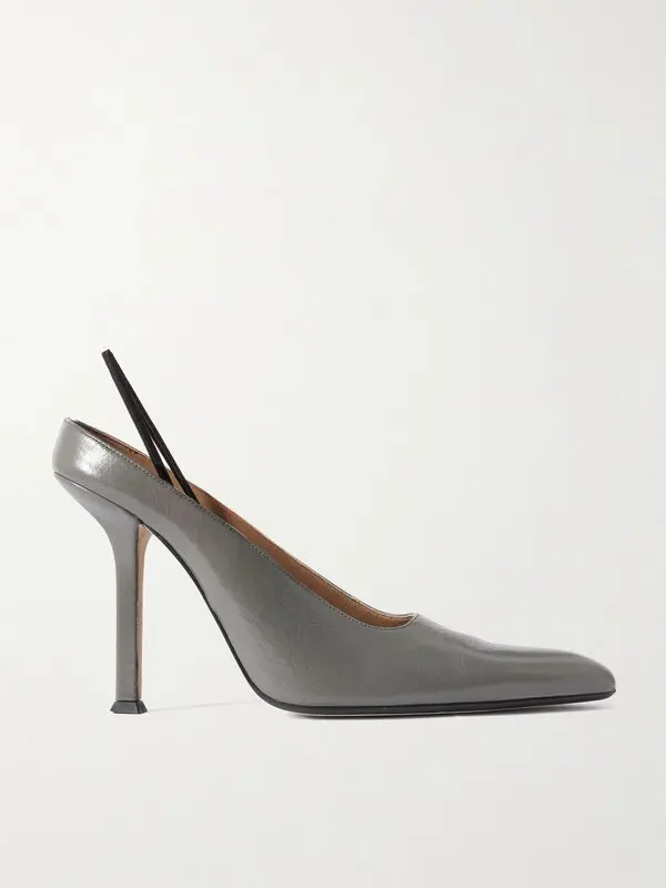Calvin Klein Suki Crinkled-leather Pumps - Gray