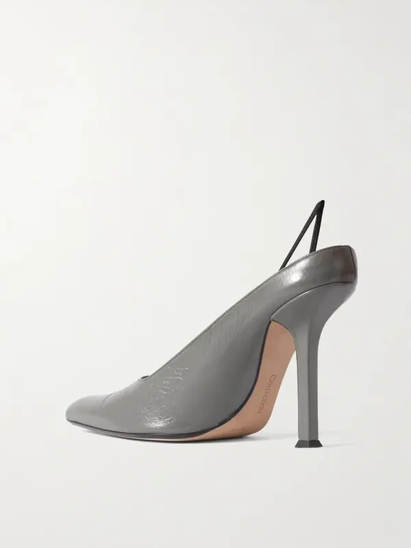Calvin Klein Suki Crinkled-leather Pumps - Gray