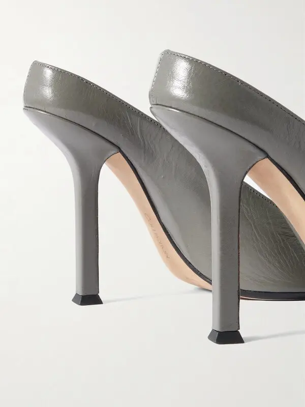 Calvin Klein Suki Crinkled-leather Pumps - Gray