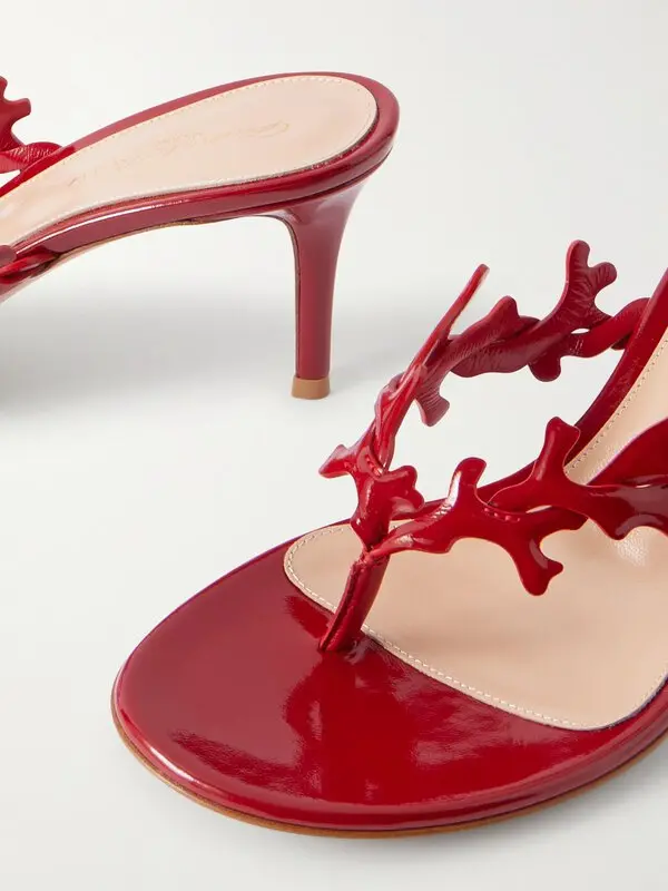 GIANVITO ROSSI 70 Patent-leather Sandals - Red