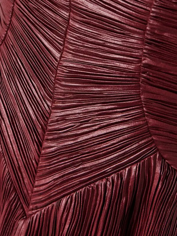 Cult Gaia Nella Strapless Plissé-satin Mini Dress - Burgundy