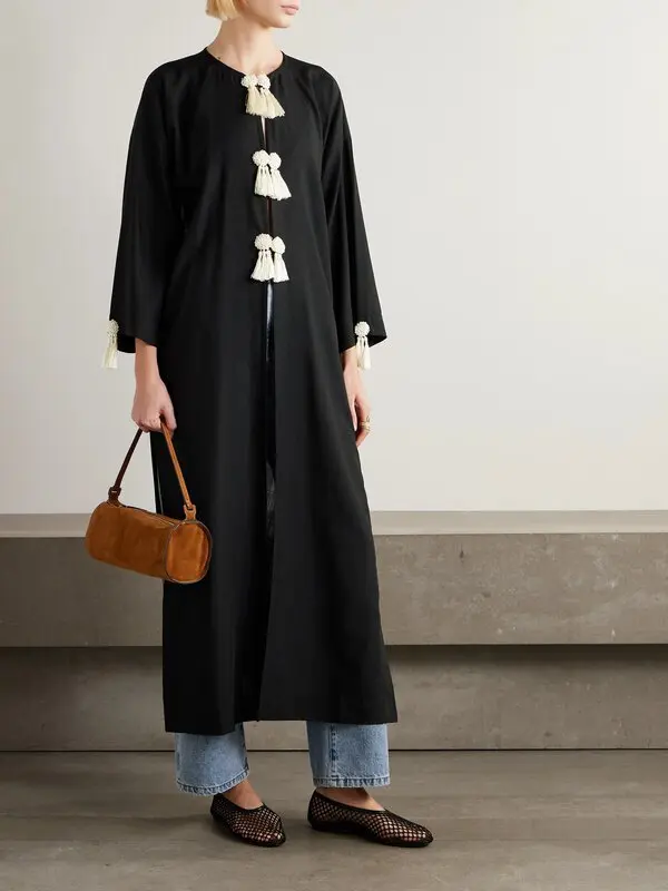 BODE Tasseled Wool Maxi Dress