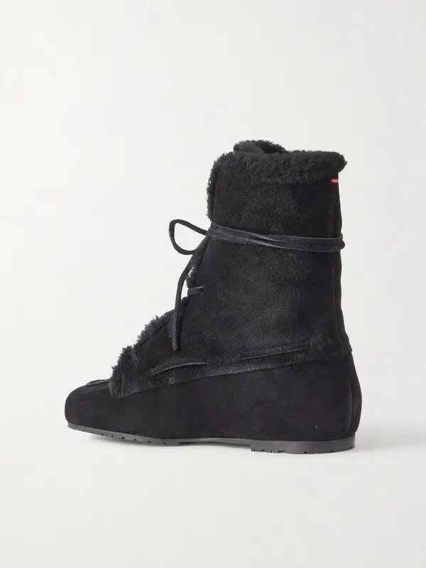 AeydĒ Paul Shearling Ankle Boots - Black