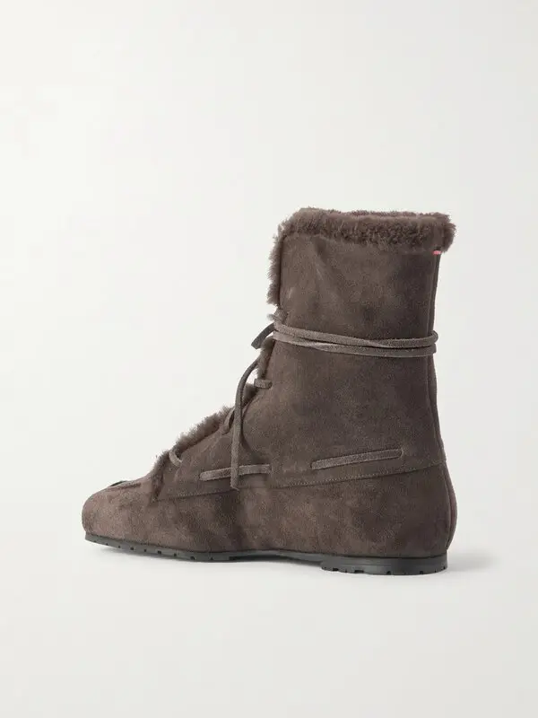 AeydĒ Paul Shearling Ankle Boots - Brown