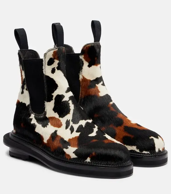Sacai X J.m. Weston Calf Hair Ankle Boots - Multicoloured