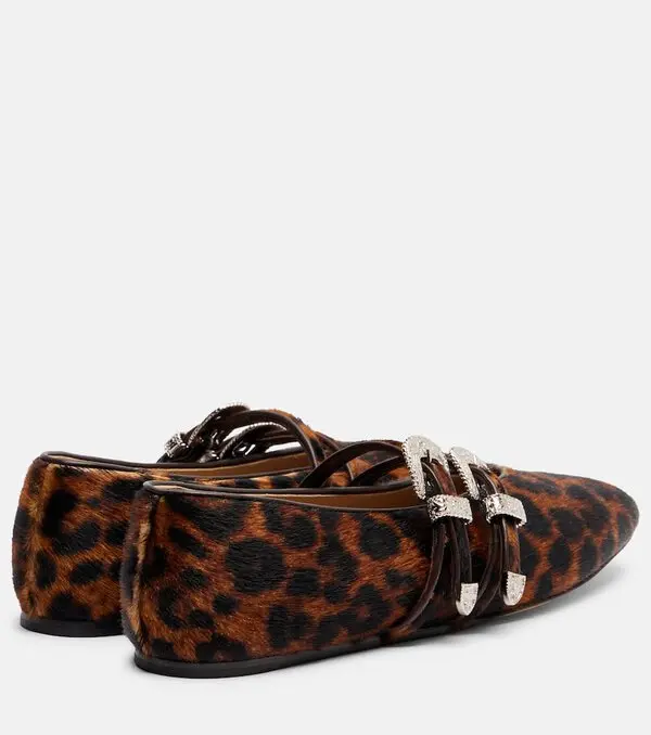 Le Monde Beryl Claudia Calf Hair Mary Jane Flats - Multicoloured