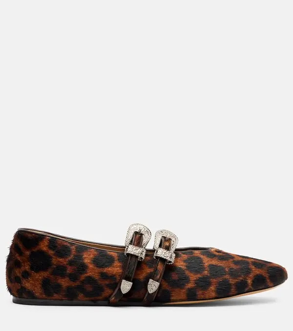 Le Monde Beryl Claudia Calf Hair Mary Jane Flats - Multicoloured