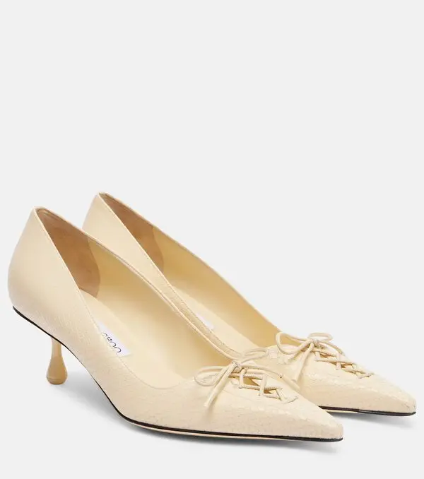JIMMY CHOO Scarlett 50 Leather Pumps - Beige