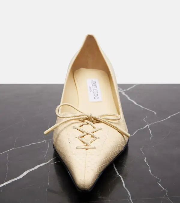 JIMMY CHOO Scarlett 50 Leather Pumps - Beige