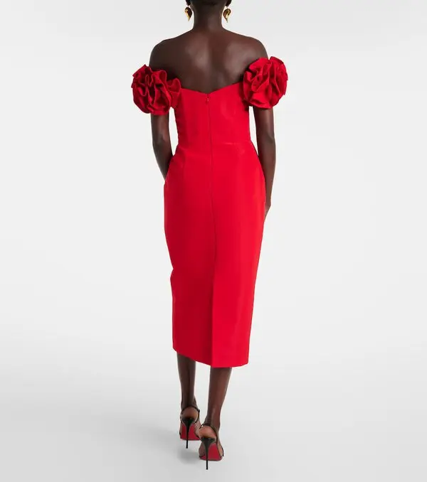 Carolina Herrera Off-shoulder Silk Cocktail Dress